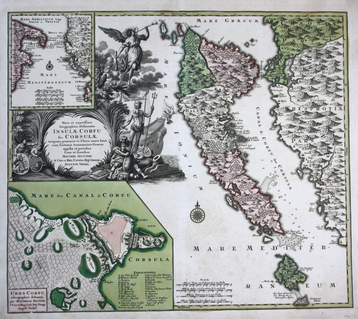 One world map and 4 maps of continents, handcolored and engraved by ...