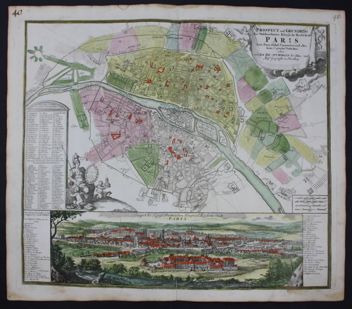 Rare 18th century map of Paris – Antiquariat | Steffen Völkel GmbH